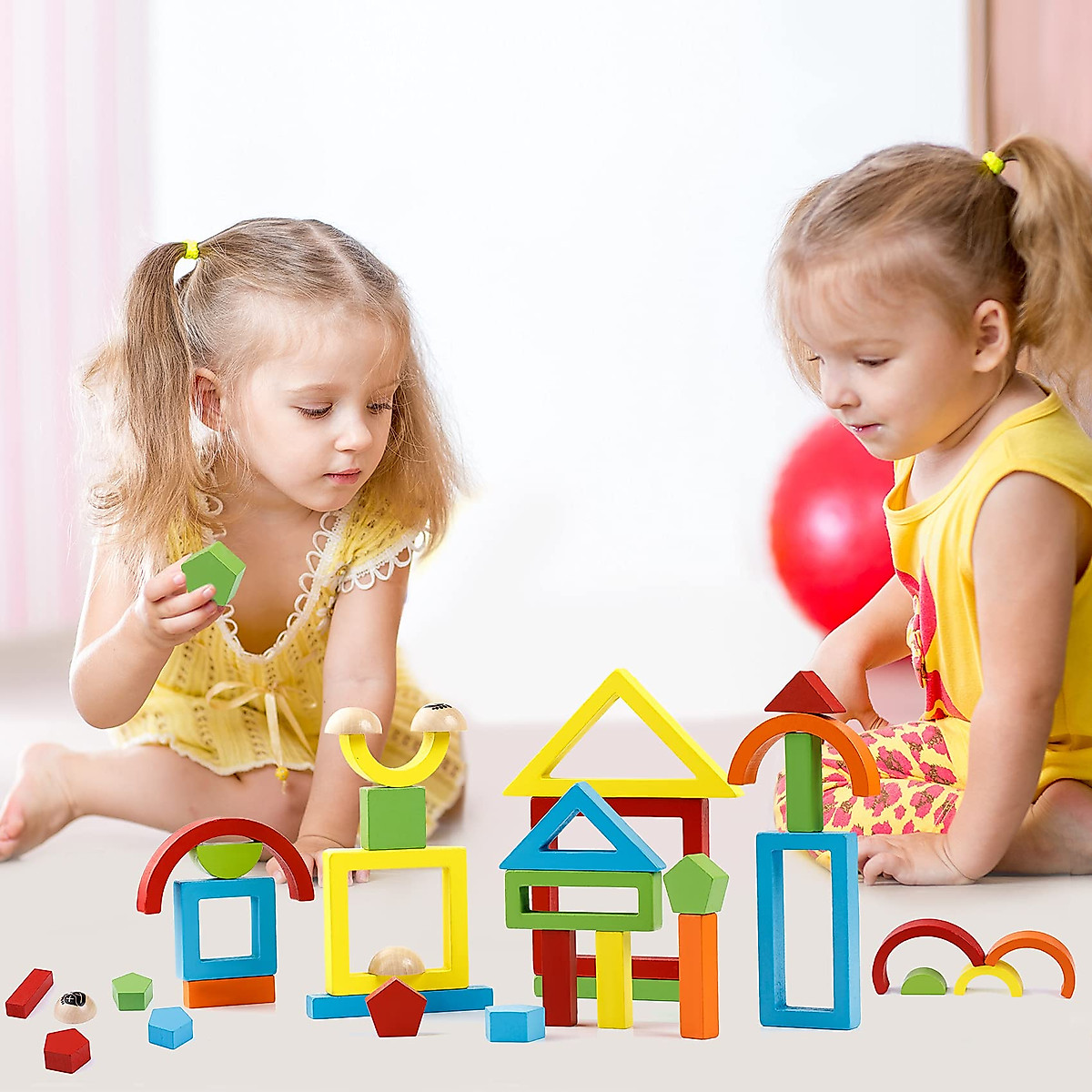 Montessori Toys for 2 Year Old Boys Girls Wooden Toys for Toddlers 1-3, 26 Pcs Wooden Stacking Toys for Preschool Kids