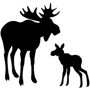 11x14 Moose and Baby Stencil Made from 4 Ply Matboard