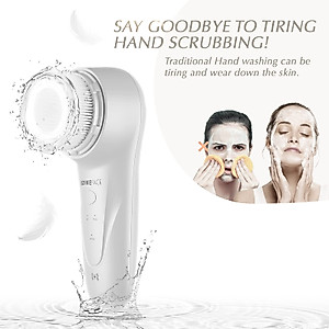 BONNIEFACE Sonic Facial Cleansing Brush for Deep and Through Facial Cleansing, Waterproof Face Scrubber and Ultimate Blackhead Remover for Daily Skin Care, Rechargeable and Gentle Face Exfoliator