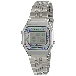 Casio LA680WA-2C Women's Vintage Floral Dial Alarm Chronograph Digital Watch