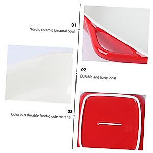 Zerodeko Bakeware Ceramic Rice Bowl Bread Oven Square Containers with Lids Bread Loaf Pans for Baking Kitchen Casserole Pan Square Cupcake Pans Rectangular Dinner Pans Storage Bowl Ceramics