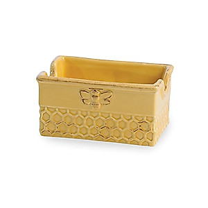 Boston International Ceramic Sugar Packet Holder, Honeycomb 4 x 2.75-Inches