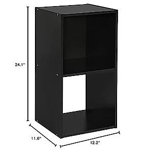 OneSpace Eleanor Executive Desk, Wood-Grain Office Desk with Hutch, Modern Computer Desk, Black