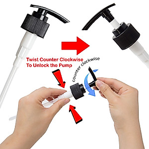 Youngever 6 Pack Empty Glass Pump Bottles, 2 Pack 16 Ounce and 4 Pack 8 Ounce Pump Bottles, Soap Dispenser, Refillable Containers (Amber)