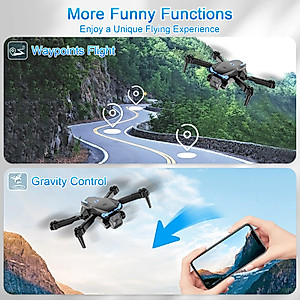 Naseto Drone with Camera 1080P HD, FPV Foldable Drone for Adults Kids, One-Key Take Off/ Landing, 3D Flips, Altitude Hold, Speed Adjustment, Headless Mode, 2 Batteries, Toys Gifts for Boys Girls, Beginner
