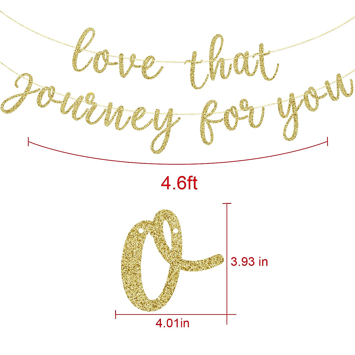 Love That Journey For You Banner, Birthday Bachelorette Wedding Party Decorations Supplies, Schitt Themed Anniversary Party Bunting Sign, Pre-strung, Photo Props, Gold Glitter