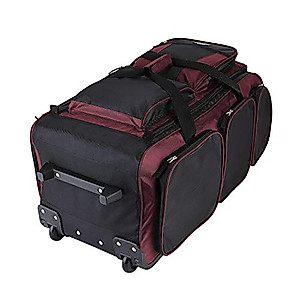 Travelers Club Xpedition 30 Inch Multi-Pocket Upright Rolling Duffel Bag, Crimson Red, 30" Suitcase