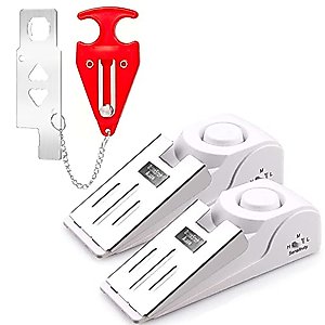 Upgraded Door Stop Alarm with Portable Door Lock 120 dB Travel Door Stopper Door Wedge Alarm with 3 Levels Sensitivity for Hotel, Home, Apartment