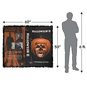 LOGOVISION Halloween Ii Blanket, 50"x60" Halloween 2 VHS Woven Tapestry Cotton Blend Fringed Throw Blanket