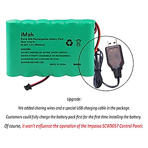 iMah Replacement for DSC IMPASSA 9057 Battery 6PH-H-4/3A3600-S-D22 7.2V 3600mAh 17000152 ADT Alarm System Outdoor Keypad