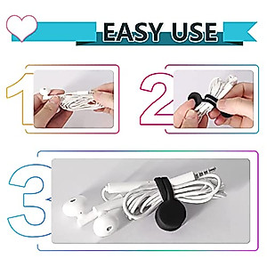 Kamemc Black Magnetic Cable Ties 10-Pack, Silicone Cord Twist Ties Magnet Strap for Charging Wire Organizer, Earphone Cords Wrap, Fridge Magnets, Storage Or Travel