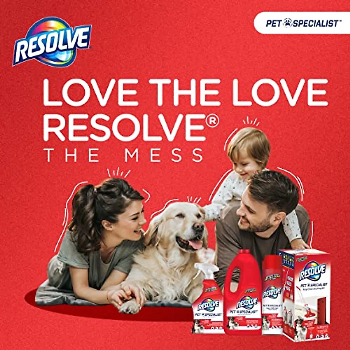 Resolve Pet Specialist Carpet Cleaner, Pet Stain and Odor Remover, Carpet Cleaner Spray, 32fl oz Spray & 60fl oz Refill