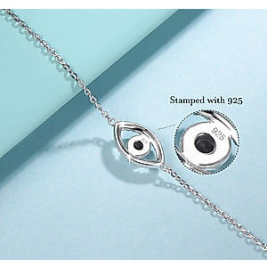 FANCIME 925 Sterling Silver Evil Eye Bracelet Yom Kippur Women Bracelet Gifts Fine Lucky Jewelry for Women Friends