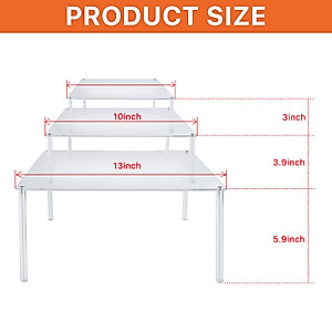 3 Pcs Square Acrylic Cake Stands, Akamino Reusable Round Cupcake Holder for Dessert Cake Pizza, Display Stand Party Serving Platter for Christmas Wedding Birthday Baby Shower Tea Party