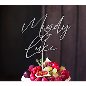 Personalized Rustic Mr&Mrs Cursive Cake topper, Custom Calligraphy wording Cake topper