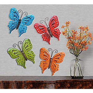 ShabbyDecor Butterfly Wall Decor for Yard Art Garden Decoration Set of 4