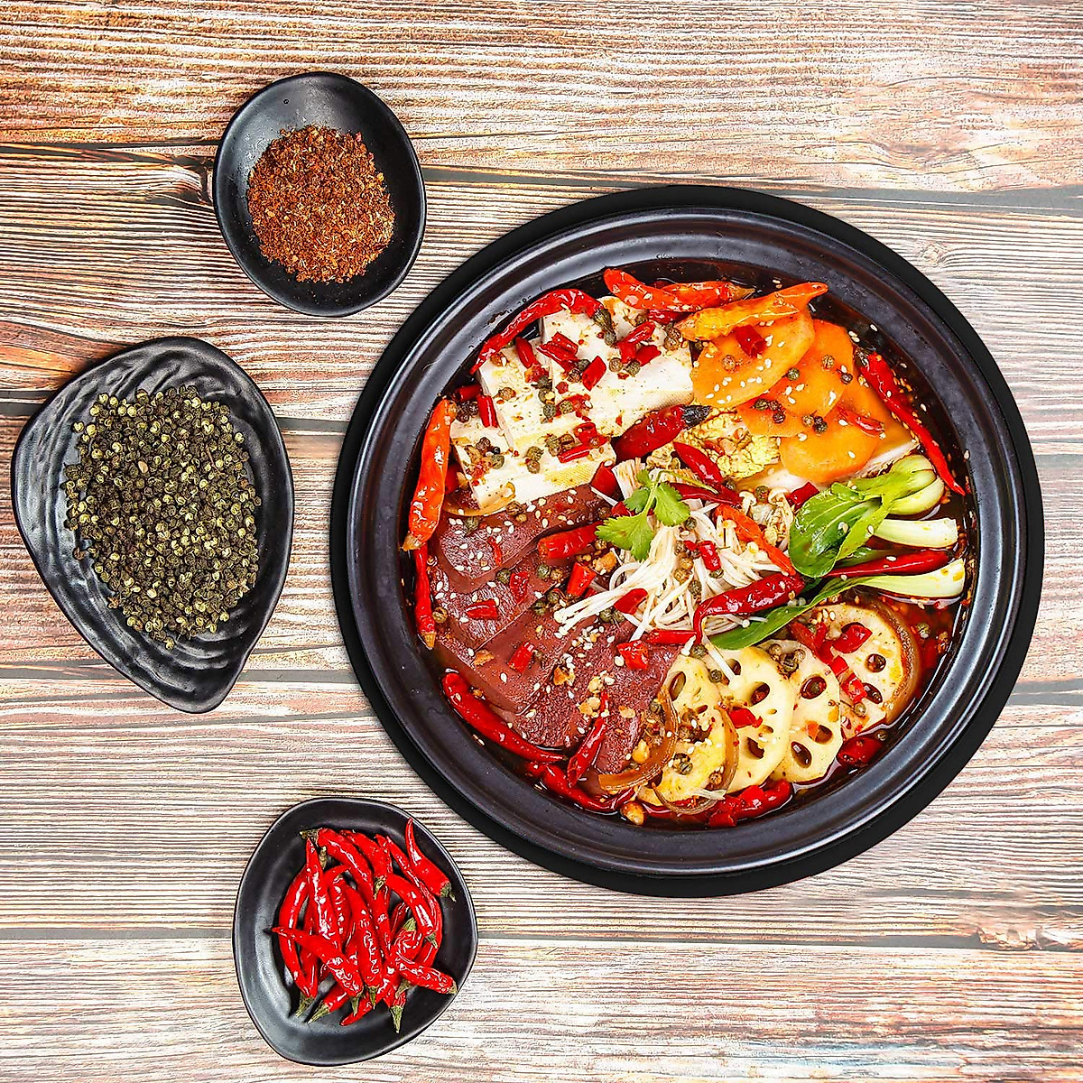 12" Inch Silicone Microwave Multi-Mat, Non-Stick Heat Resistant Oven Mat Microwave Trivet Mat - 2 Pack (Black)