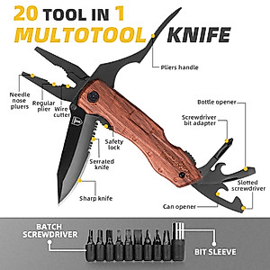 TRSCIND Pocket Knife Multitool, Gifts for Men Him Dad Husband, Christmas Stocking Stuffers, Anniversary Birthday Gifts Idea for Men, Cool Gadgets for Outdoor Survival Fishing, Camping Accessories