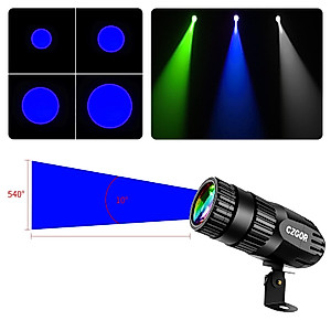 Pinspot Light, Czgor Light for Disco Ball 15W RGBW 4 in 1 Mirror Ball Light with Remote Control Super Bright LED Pin Light Disco Ball Spot Light for Parties DJ Disco Club Bar Wedding