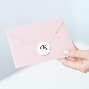 Current Personalized Initial & Name Inspirational Envelope Seals - Set of 144, 3 Color Choices (Gray, Brown, Purple), 1-1/2 Inch Round Stickers