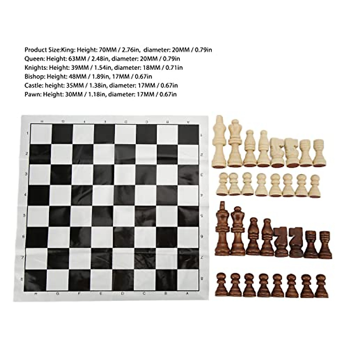 Chess Set,Chess Set with Foldable Board and Weighted Pieces,2 in 1 Travel Board Games for Kids and Adults, Folding Roll up Chess Game Sets,Packs and Travels Easy