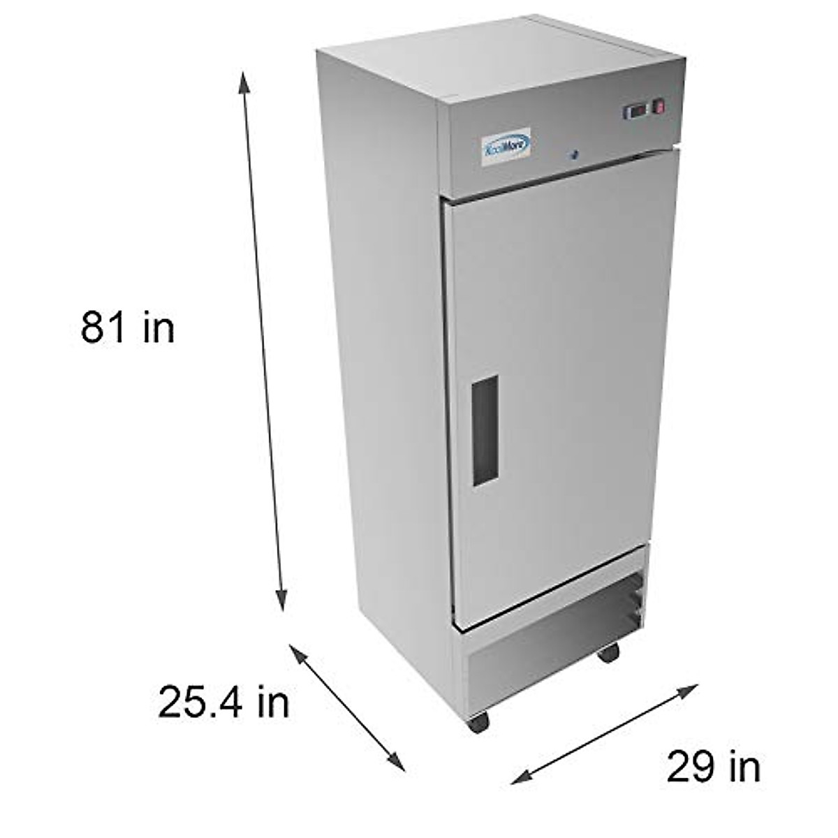 KoolMore 29" Stainless Steel Solid Door Commercial Reach-in Refrigerator Cooler - 19 cu. ft (RIR-1D-SS-19C)