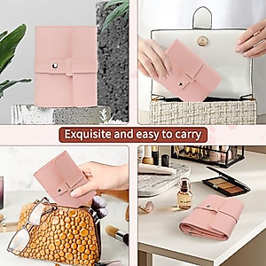 Fangoo Earring Book Organizer Stud Earring Storage Case Travel Small Earring Holder Organizers Display Portable Earring Binder Pu Leather Capable to Hold 42 Pairs (Pink