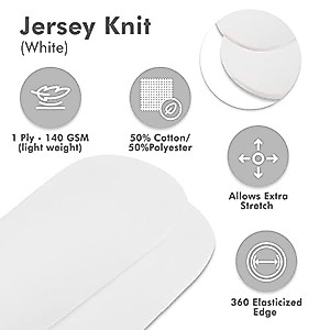 Jersey Knit Bassinet Sheet Set, Suitable for Cradles and Moses Baskets, Fitted Stretch, Fits Most Mattresses and Pads, Soft Material, for Boys and Girls, 30" x 16" x 2", White, 2 Pack