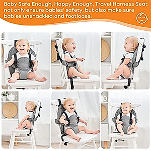 Portable Safety Seat Harness for Baby High Chair, Foldable Washable Cloth Harness Chair Ajustable Straps for Infant Feeding, Universal Baby Dining Desk Safety Harness for Travel, Home, Restaurant