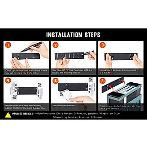 5 in 1 Knife Holder, Toooi Multifunctional Wall Mount Knife Blocks, Cutting Board Pot Lid Holder Countertop Organizer, Kitchen Storage Accessories, Tableware Flatware Caddy Utensil Holder, Pink