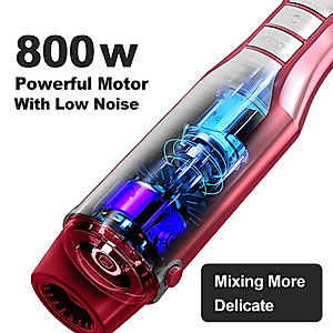 Blackcow Immersion Blender Handheld,800W Powerful Electric Hand Blender with 6-Speed&Turbo,Electric Mixer Handheld for kitchen,Smoothie,Soup,Baby Food,Puree,Drinks,RoseRed