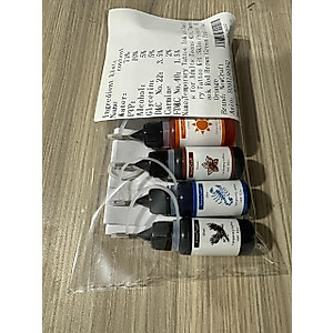 Temporary Tattoo Ink and Stencils for Adults Teens Kids, Temporary Tattoo Kit Skin Friendly - Black Red Brown Green Purple Blue Orange