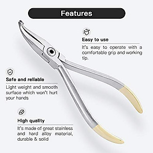 Dental Curved How Pliers, Orthodontic Position Angled Appliance Plier Wire Bending Instrument for Dentist, Multi-Purpose Lip Arches Bending Pliers Holding Arch Wires Plier