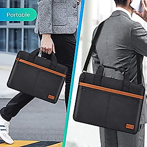 KCY Laptop Bag Case 15.6 Inch with Shoulder Starp, Slim Computer Sleeve Cover Compatible with MacBook Air 15 M2, New MacBook Pro 16 M1 2021-2023, 15-16 Inch Hp Lenovo Dell Acer Asus Notebook, Black