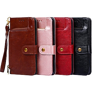 BANLEI2U Phone Cover Zipper Wallet Folio Case for Samsung Galaxy S9 Plus, Premium PU Leather Slim Fit Cover for Galaxy S9 Plus, 1 Transparent Photo Frame Slot, Skin Friendly, Golden