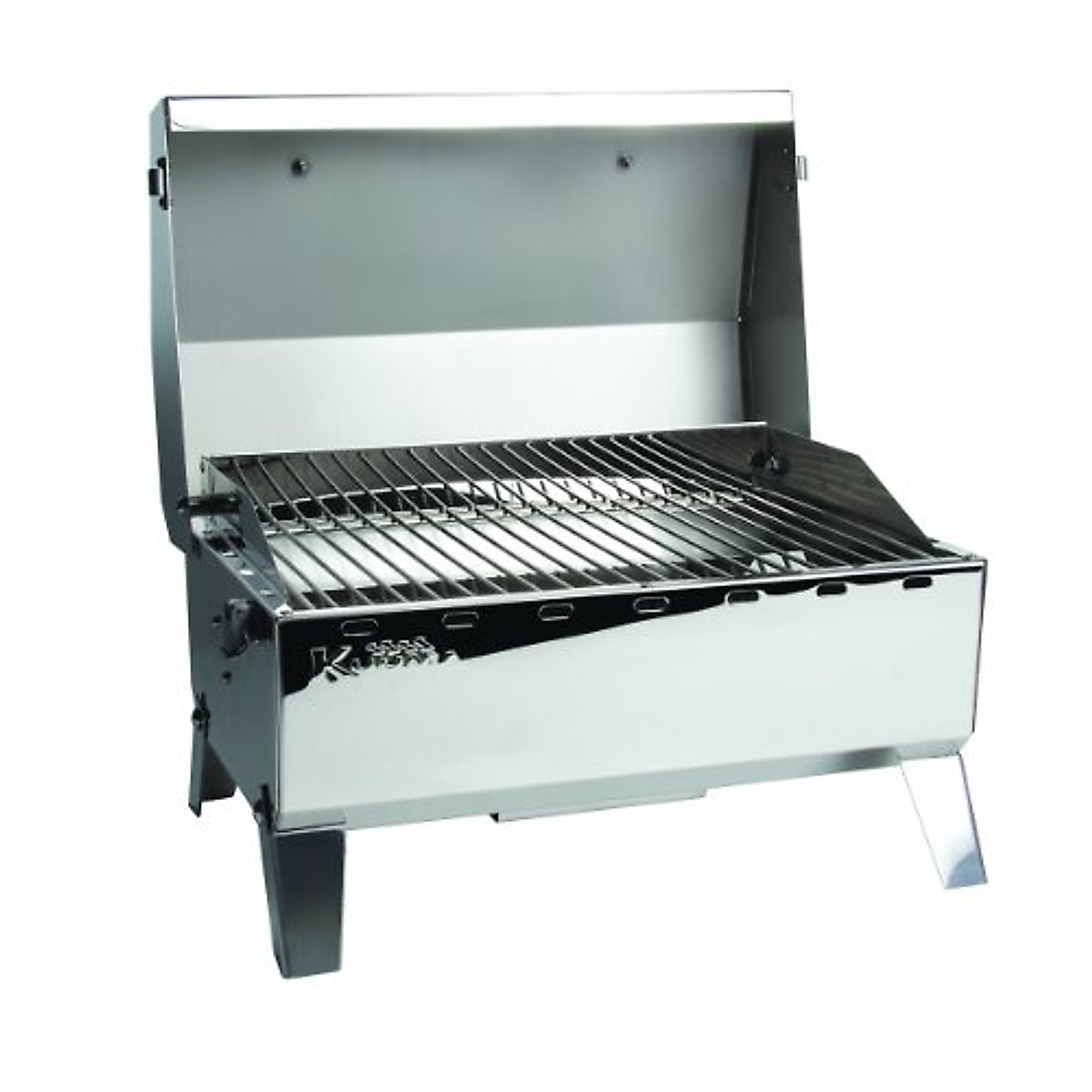 Kuuma Premium Stainless Steel Mountable Gas Grill w/Regulator by Camco -Compact Portable Size Perfect for Boats, Tailgating and More - Stow N Go 125" (58140)