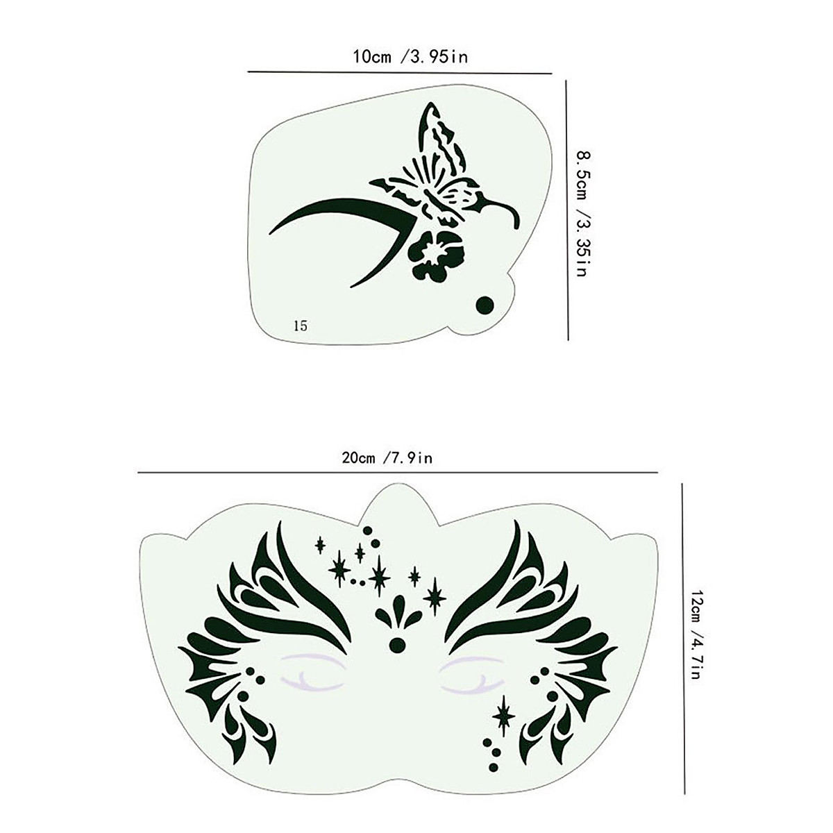 Twpribarn 28 Pcs Face Paint Stencils Kits Face Painting Stencils Reusable Face Tattoo Painting Templates Body Makeup Painting Templates for Kids Face Painting Holiday Halloween Tattoo Stencils (Mix01)