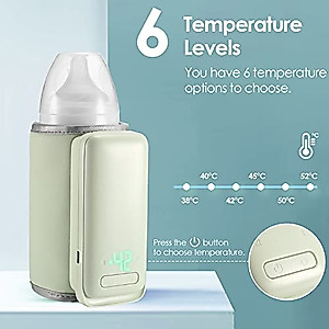 Cozytots Wireless Bottle Warmer for Travel Portable Baby Milk Warmer On The Go Constant Temperature Rechargeable USB Battery-Powered Baby Milk Heating Bag in Car Heaters Thermostat Bag