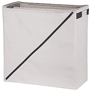 CleverMade Laundry Hamper Collapsible Sorter Basket - Freestanding Foldable Tall Clothes Storage Bin with Premium Handles for Kids Room, Nursery, Bathroom, Bedroom, and Closet; Cream