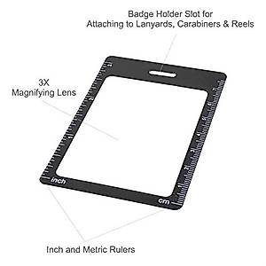 6 Credit Card Size 3X Magnifiers, Each Magnifier for Reading has 3X Fresnel Lens, Use as 3X Magnifying Glass, Pocket Magnifier, Reading Magnifier for Menus or can use as Accessory for ID Badge Holders