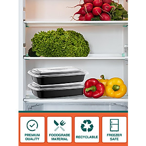 NEEBAKE 40 Sets 38oz Meal Prep Container - Reusable Plastic Food Storage Containers with Lids, Fits Microwave, Freezer and Dishwasher Safe