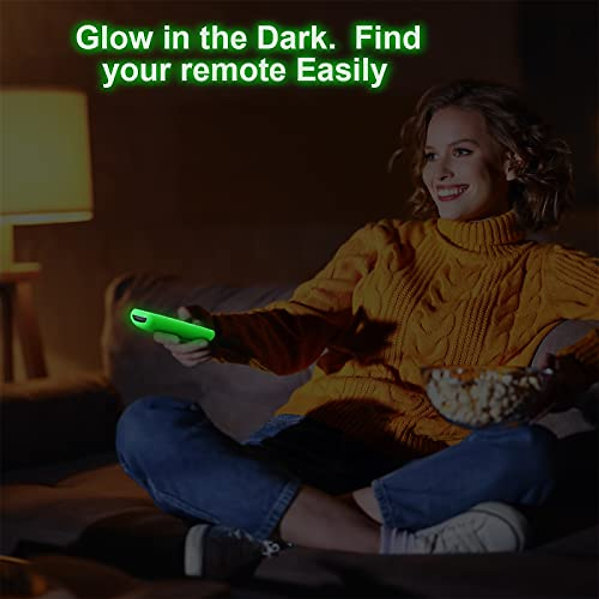 5Pack Case for Roku Remote, Cover for Hisense / TCL Roku TV Steaming Stick / Express Universal Replacement Controller Silicone Sleeve Skin Glow in The Dark Green Sky Purple Red