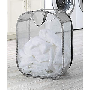 Whitmor Pop and Fold Bag, Paloma Gray Laundry Hamper