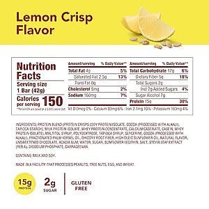 think! Protein Bars, High Protein Snacks, Gluten Free, Kosher Friendly, Lemon Crisp, 10 Count (Packaging May Vary)