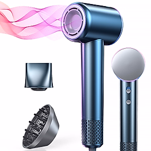 iDOO Hair Dryer with Diffuser for Women, Christmas Gifts, 1500W Blow Dryer for Curly Hair with 110,000 RPM High-Speed & 200 Million Neg Ions, Travel Hairdryer Blowdryer, Secadora de Pelo para Mujer