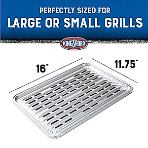 Kingsford Extra Tough Aluminum Grill Liners | Heavy Duty Grill Liners | Disposable Grilling Liners Prevent Food From Falling Through Grill Grates, 4 Count