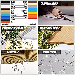 Amgo 12'x12' Beige Sun Shade Sail Canopy