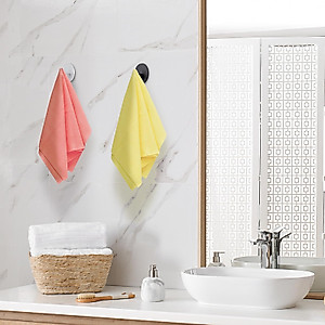 Anyffei 4Pack Adhesive Towel Hooks, Black and Silver Matte Towel Hooks Heavy Duty Waterproof Stainless Wall Hooks for Coat/Robe/Towels Stick on Bathroom/Kitchen