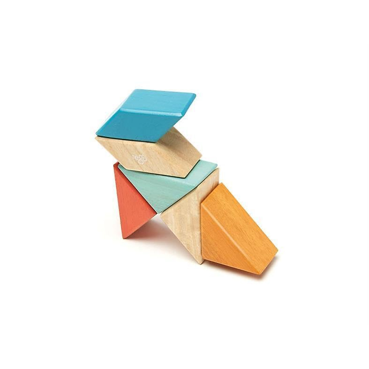 6 Piece Tegu Pocket Pouch Prism Magnetic Wooden Block Set, Sunset
