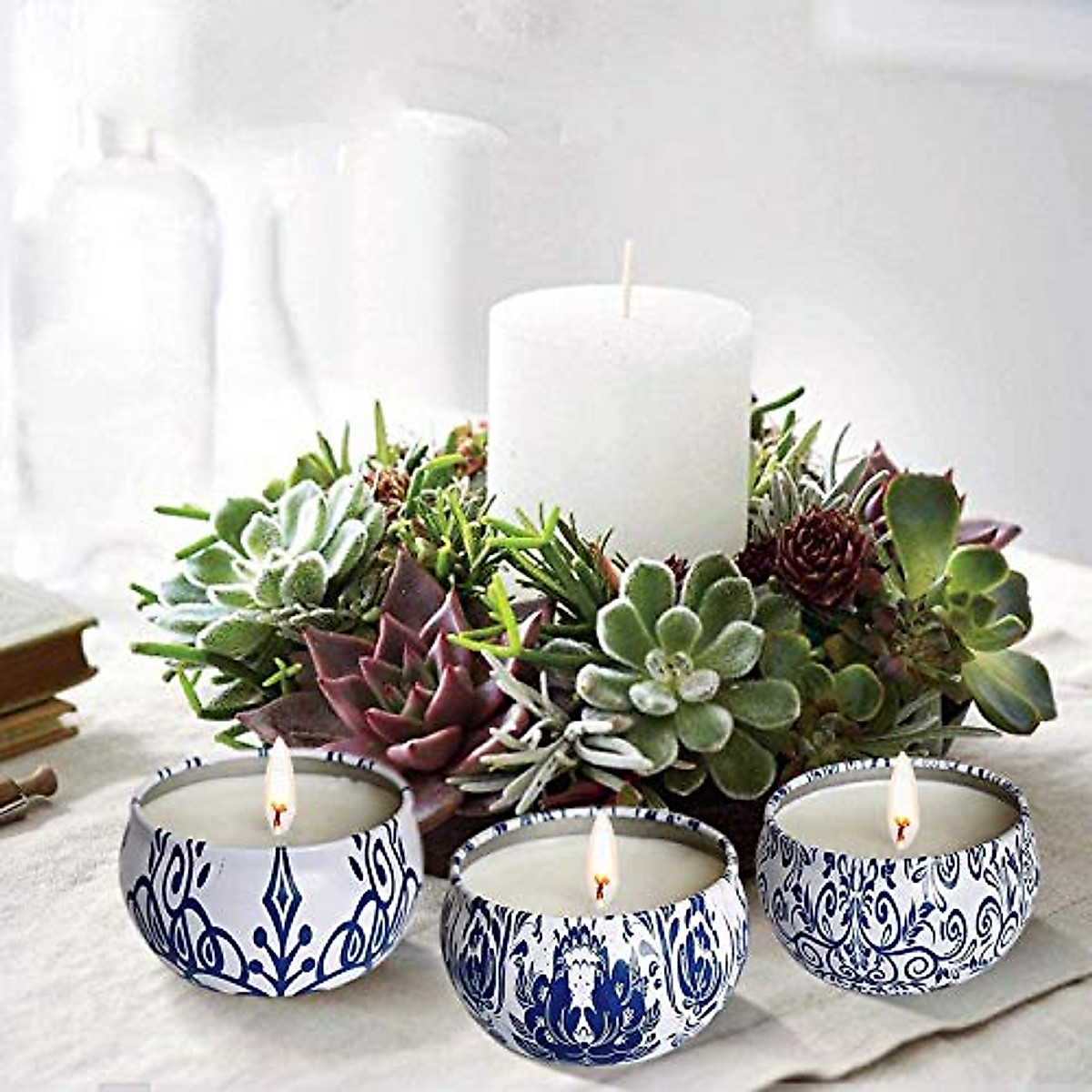 JHENG Set of 16 Small Scented Candles Soy Wax Aromatherapy Candles 2.5 OZ Portable Tin Candles with Lid, Relaxation Gifts Basket for Mother, Women, Friends and Coworkers